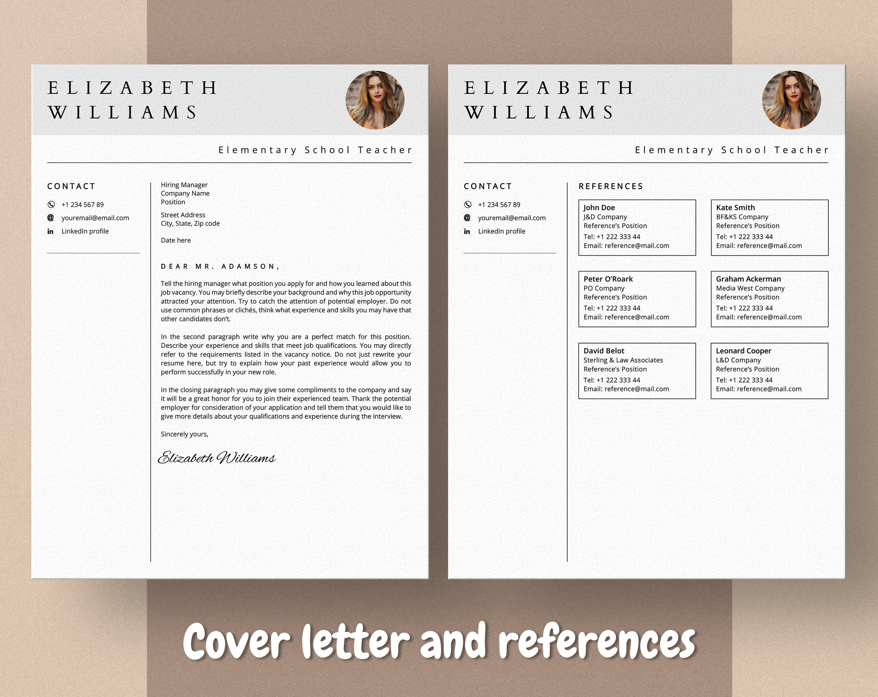 Teacher Resume Template Ms Word & Mac Pages, Teaching CV, Educator ...