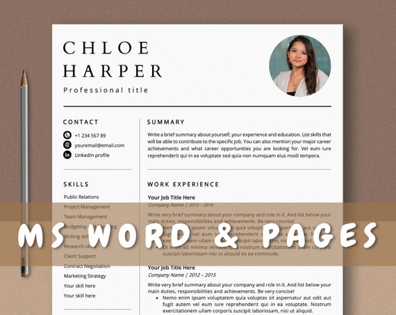 Resume Template CV Template Apple Pages & Word Modern | Etsy