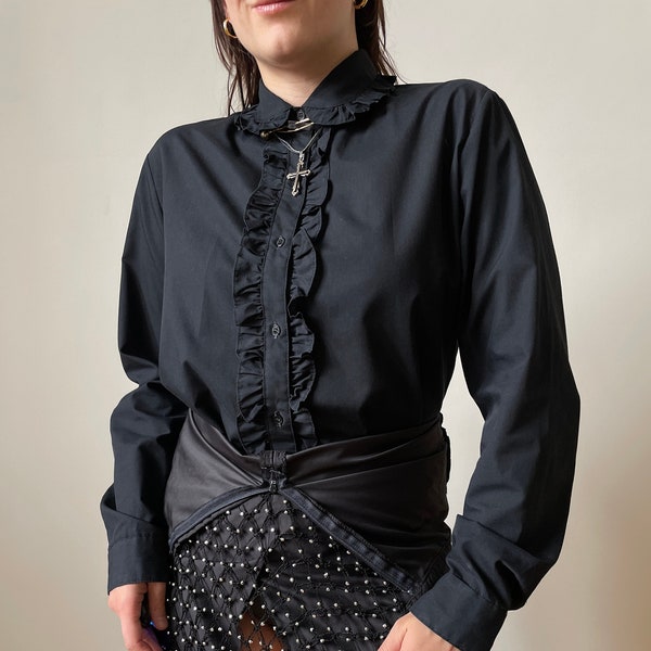 Ruffle Collar Shirt - Etsy
