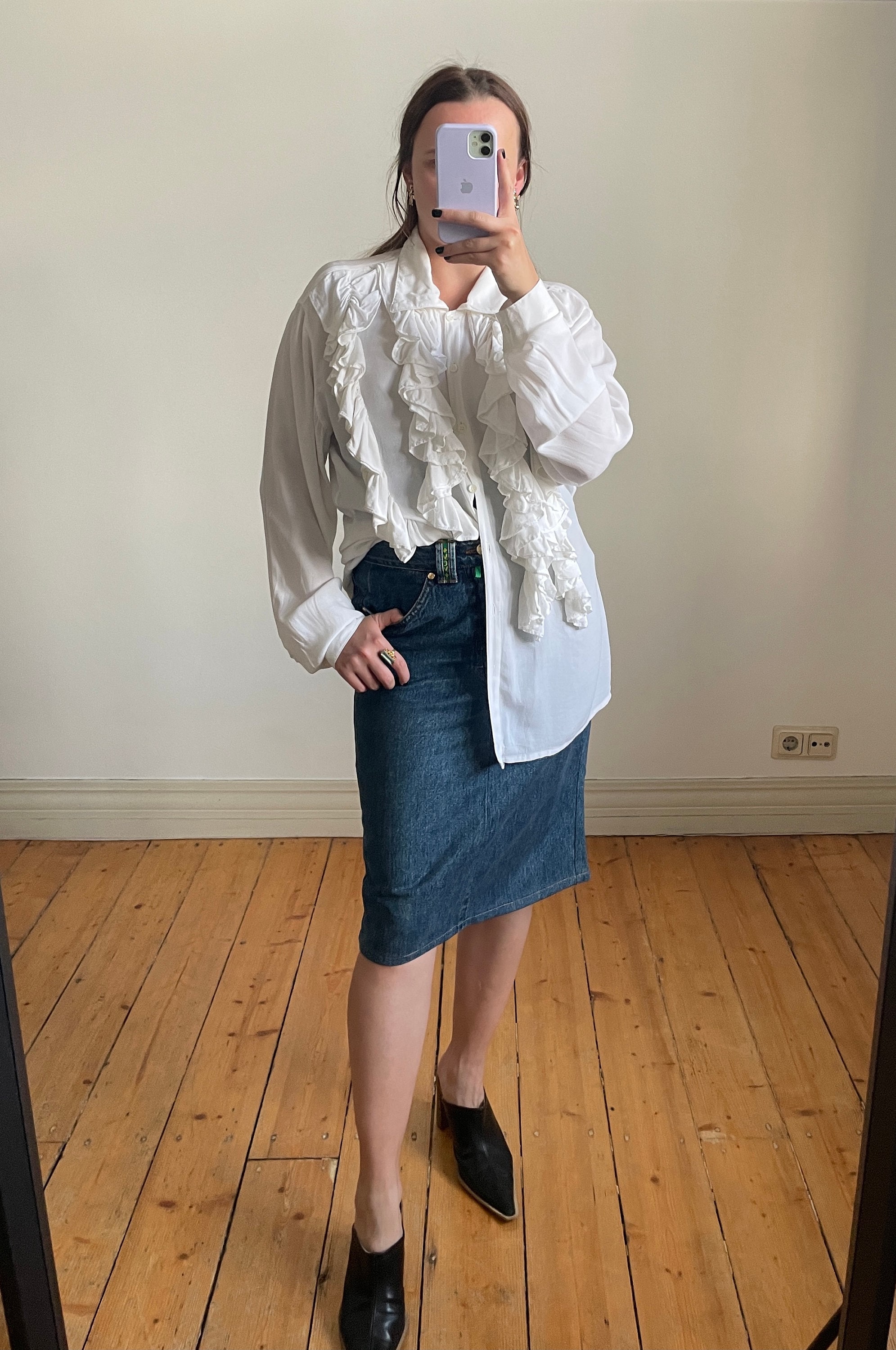 90s Vintage White Ruffle Blouse Elegant Poet Blouse With - Etsy