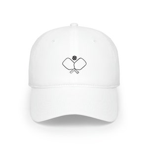 Minimalistic Pickleball Paddle Black Logo Baseball Cap in White - Etsy