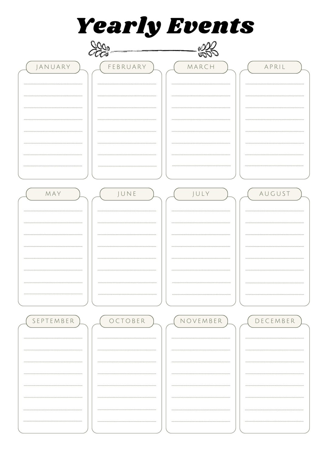 Yearly Tracker/planner - Etsy