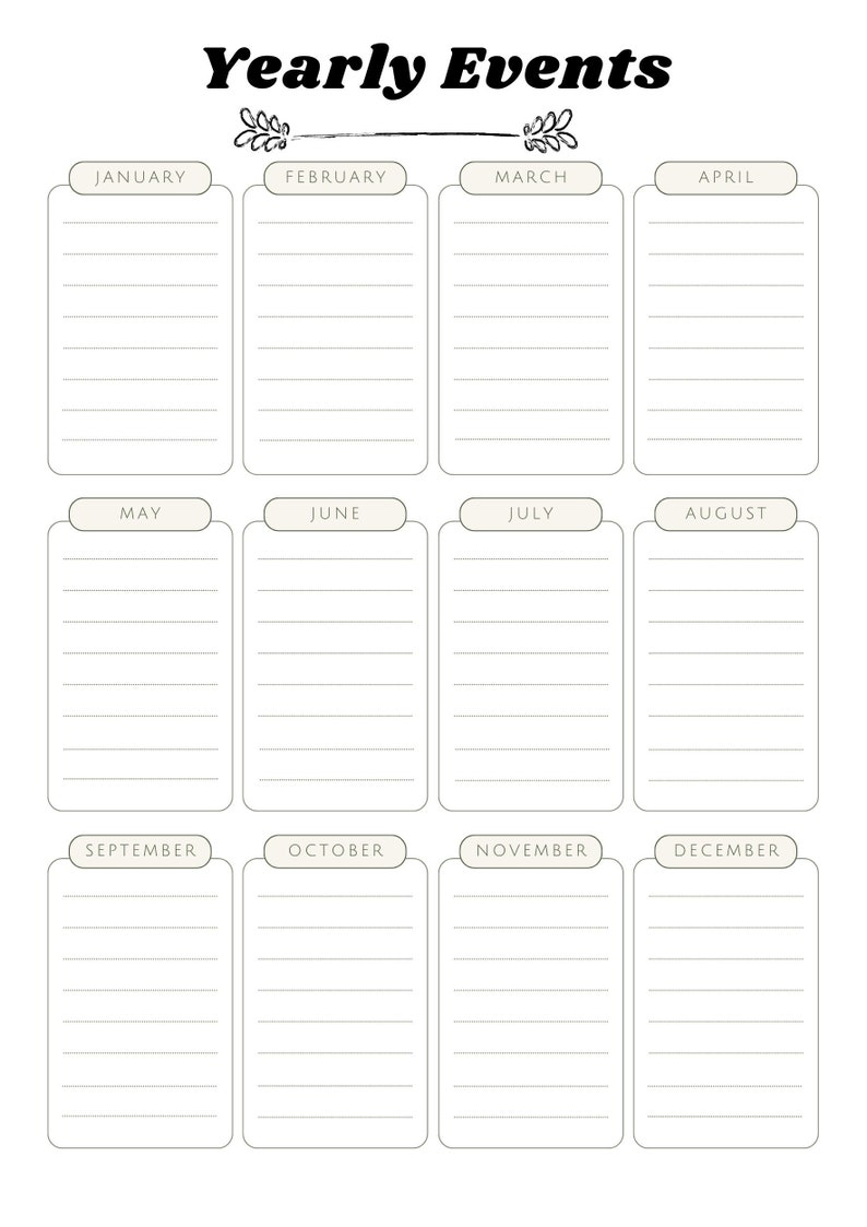 Yearly Tracker/planner - Etsy