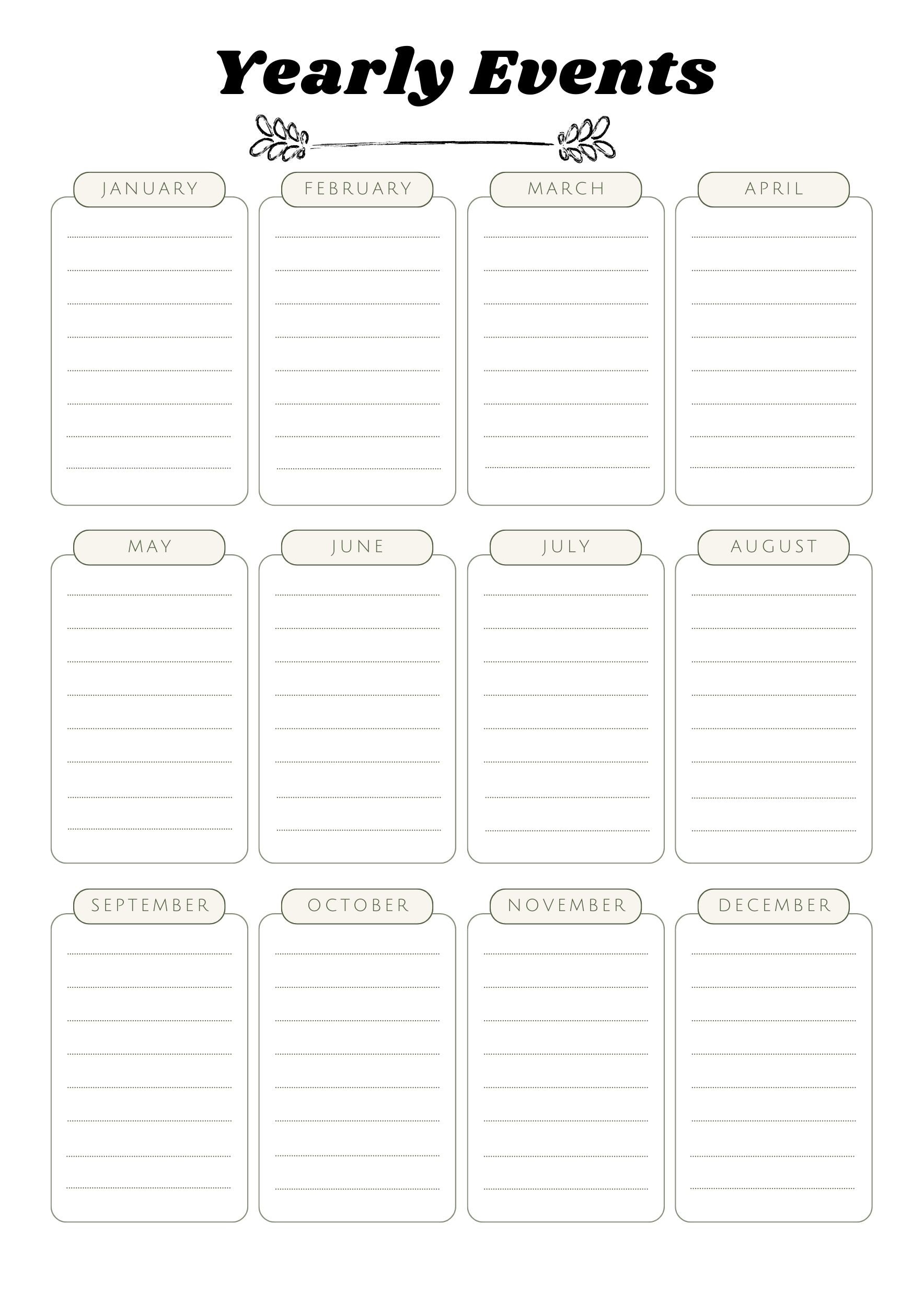 Yearly Tracker/planner - Etsy