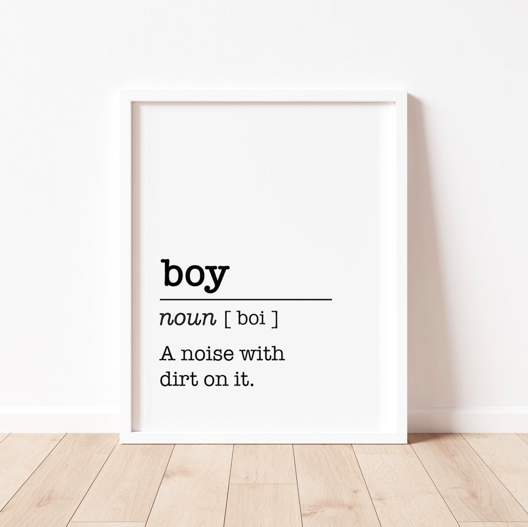 BOY DEFINITION Print - Children's Wall Art, Bedroom, Playroom | Nursery ...