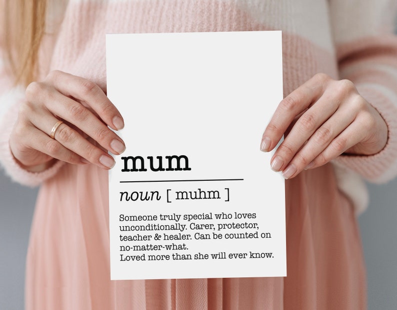 MUM DEFINITION Print Gift for Mother/mum Mother's Day - Etsy