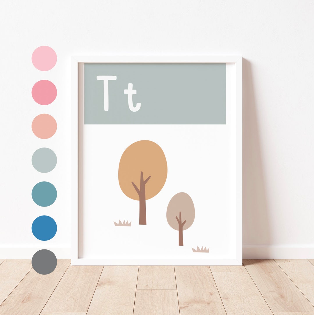 ALPHABET Print - T is for Tree - Children's Educational Letter Print ...