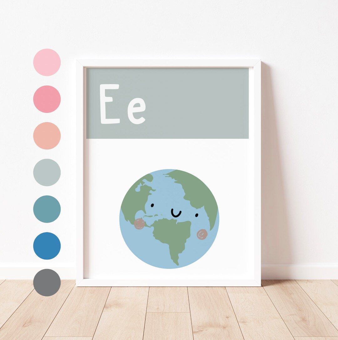 ALPHABET Print E is for Earth Children's Educational Letter Print ...