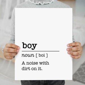 BOY DEFINITION Print - Children's Wall Art, Bedroom, Playroom | Nursery ...