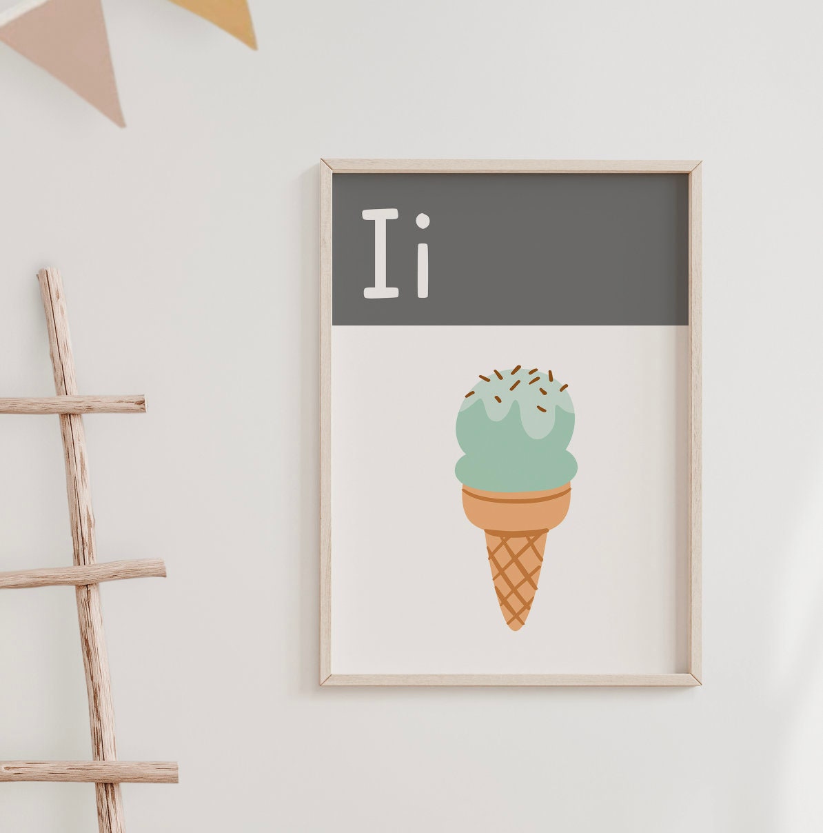 ALPHABET Print I is for Ice-cream Children's - Etsy