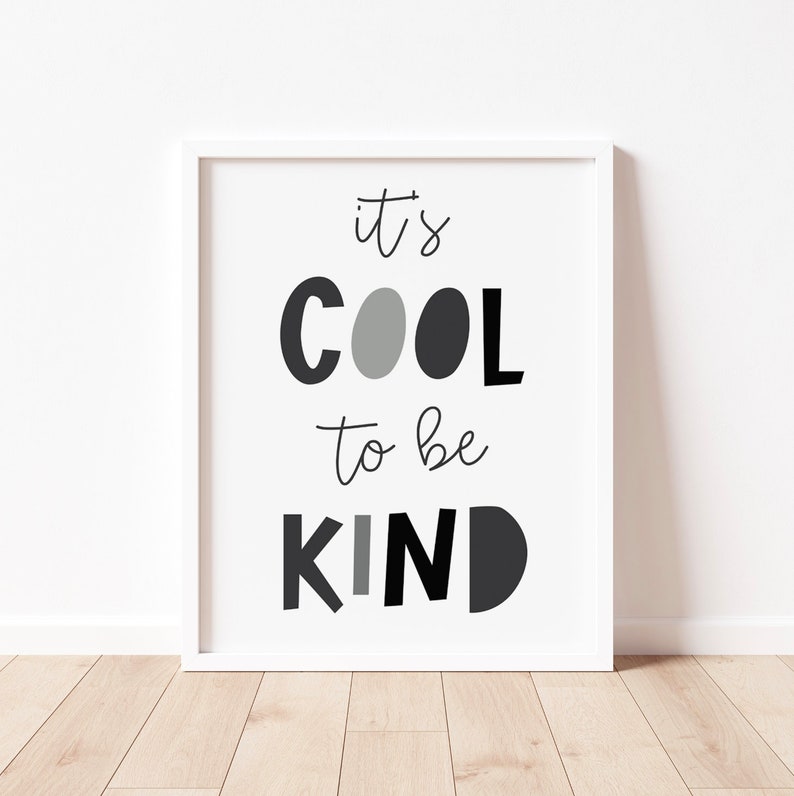 COOL to BE KIND Print - Kids Bedroom Wall Art, Childs Bedroom, Playroom ...