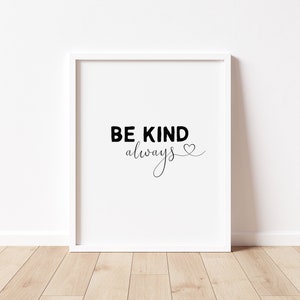 BE KIND ALWAYS Modern Print A5|A4|A3 - Children's Wall Art, Bedroom ...