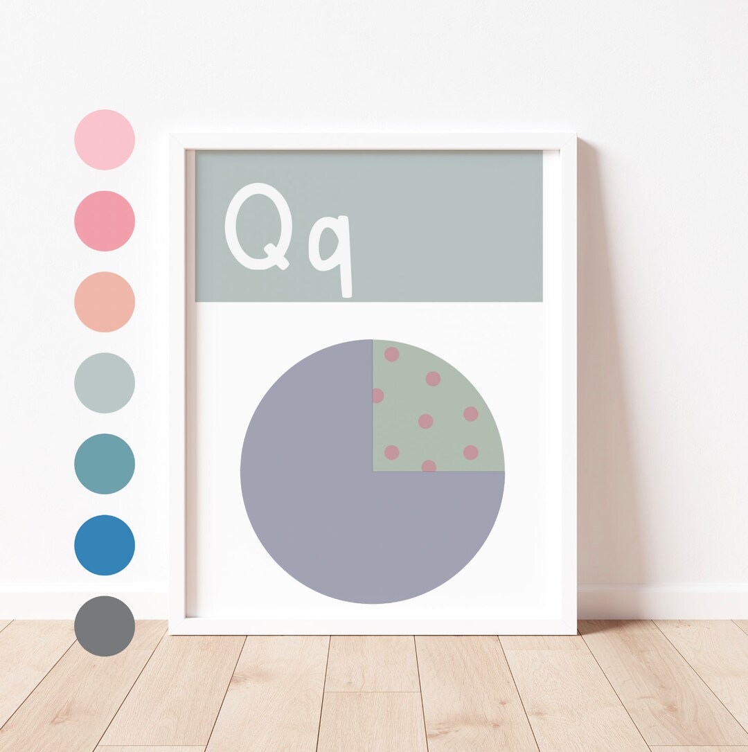 ALPHABET Print - Q is for Quarter - Children's Educational Letter Print ...