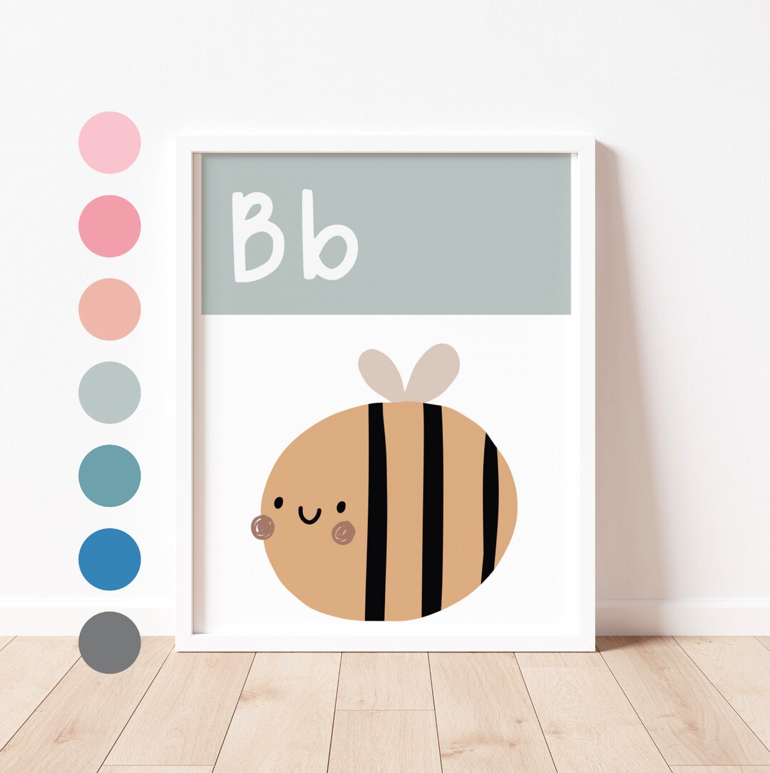 ALPHABET Print - B is for BEE - Children's Educational Letter Print ...