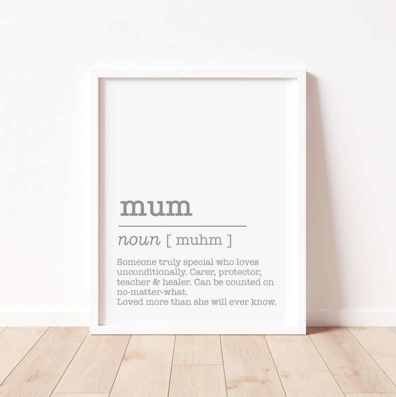 MUM DEFINITION Print Gift for Mother/mum Mother's Day - Etsy