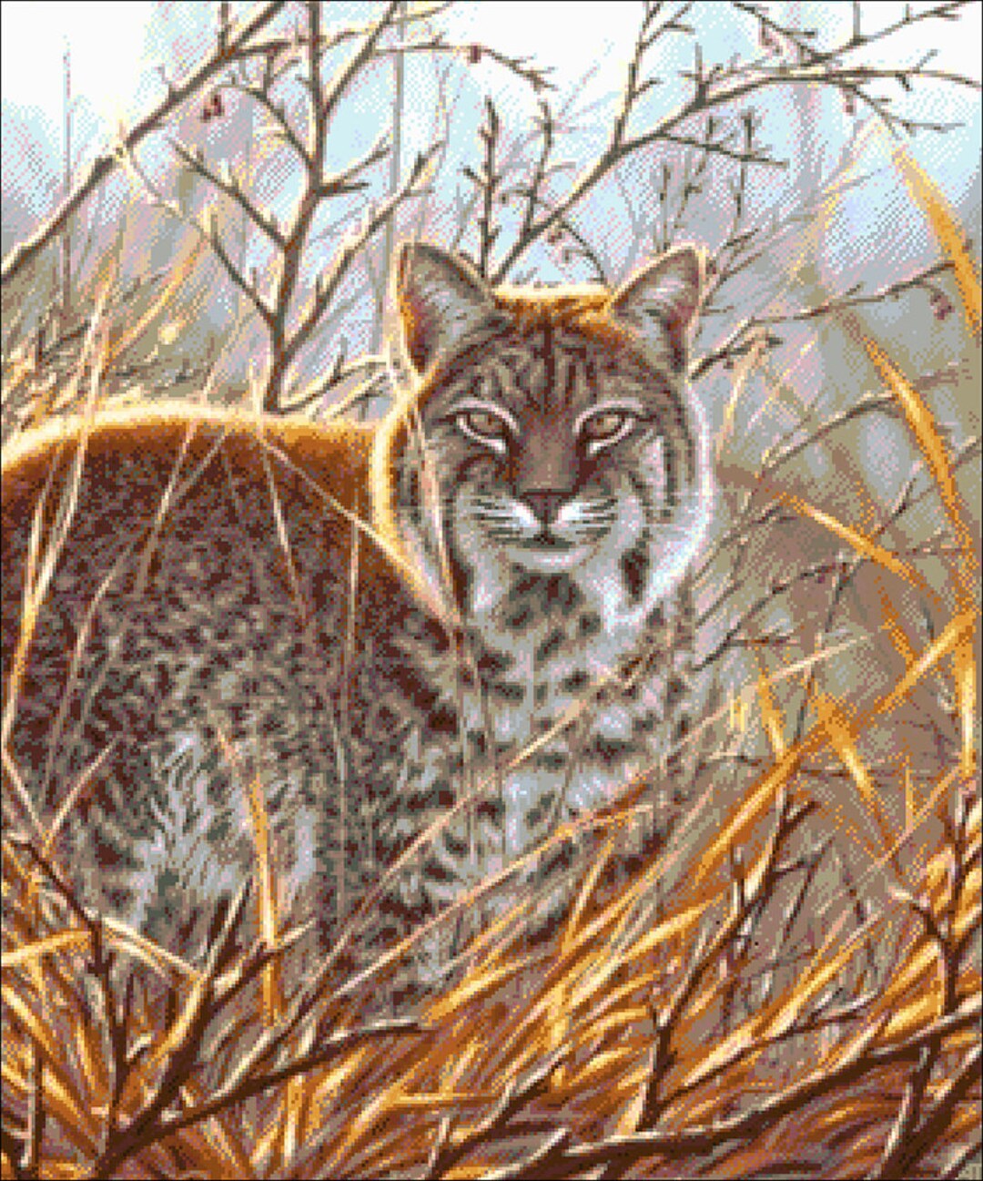 Bead Embroidery Kit Lynx, Full Coverage Bead Embroidery, TM Alexandra ...