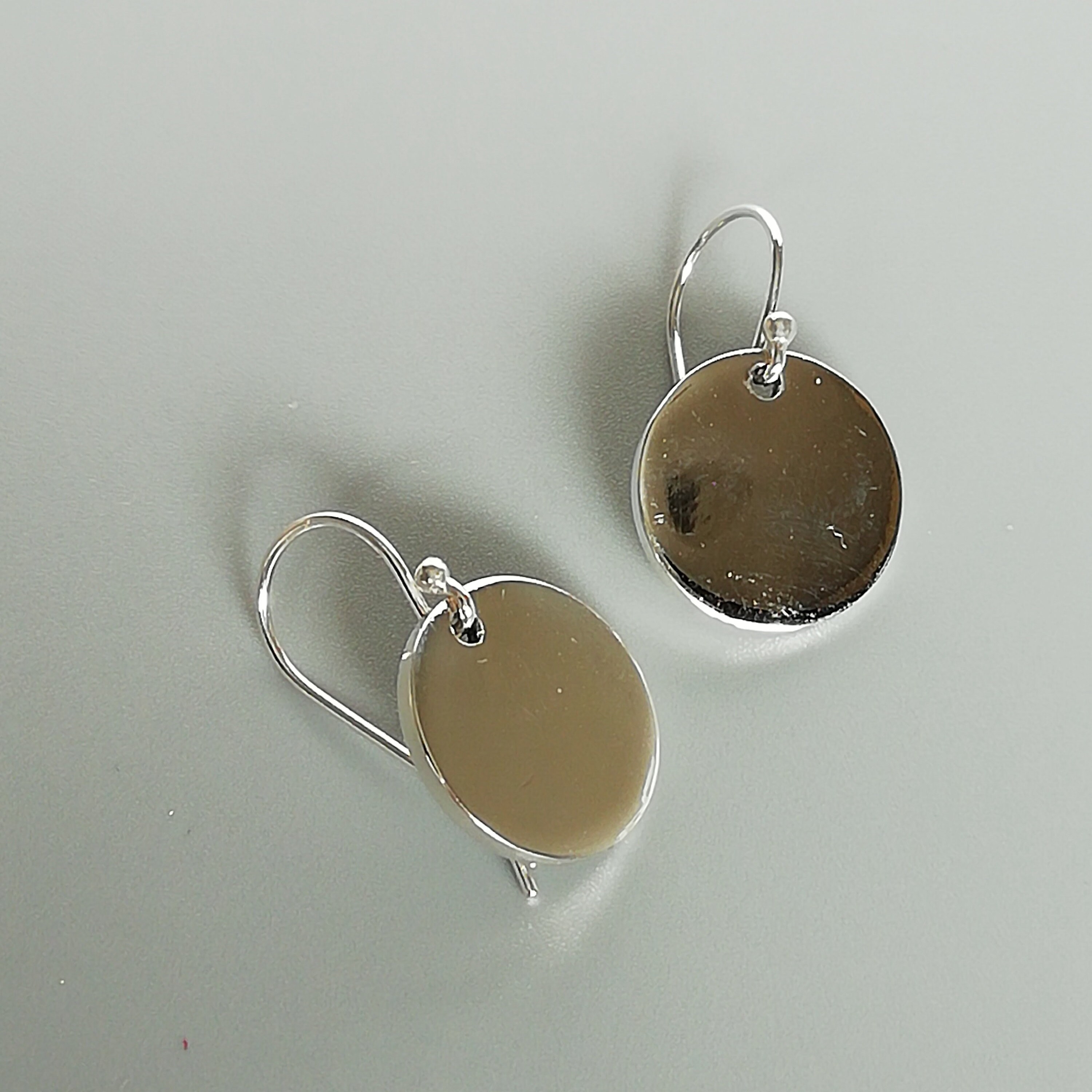 Sterling Silver Round Earrings Round Danglers 925 Silver - Etsy UK
