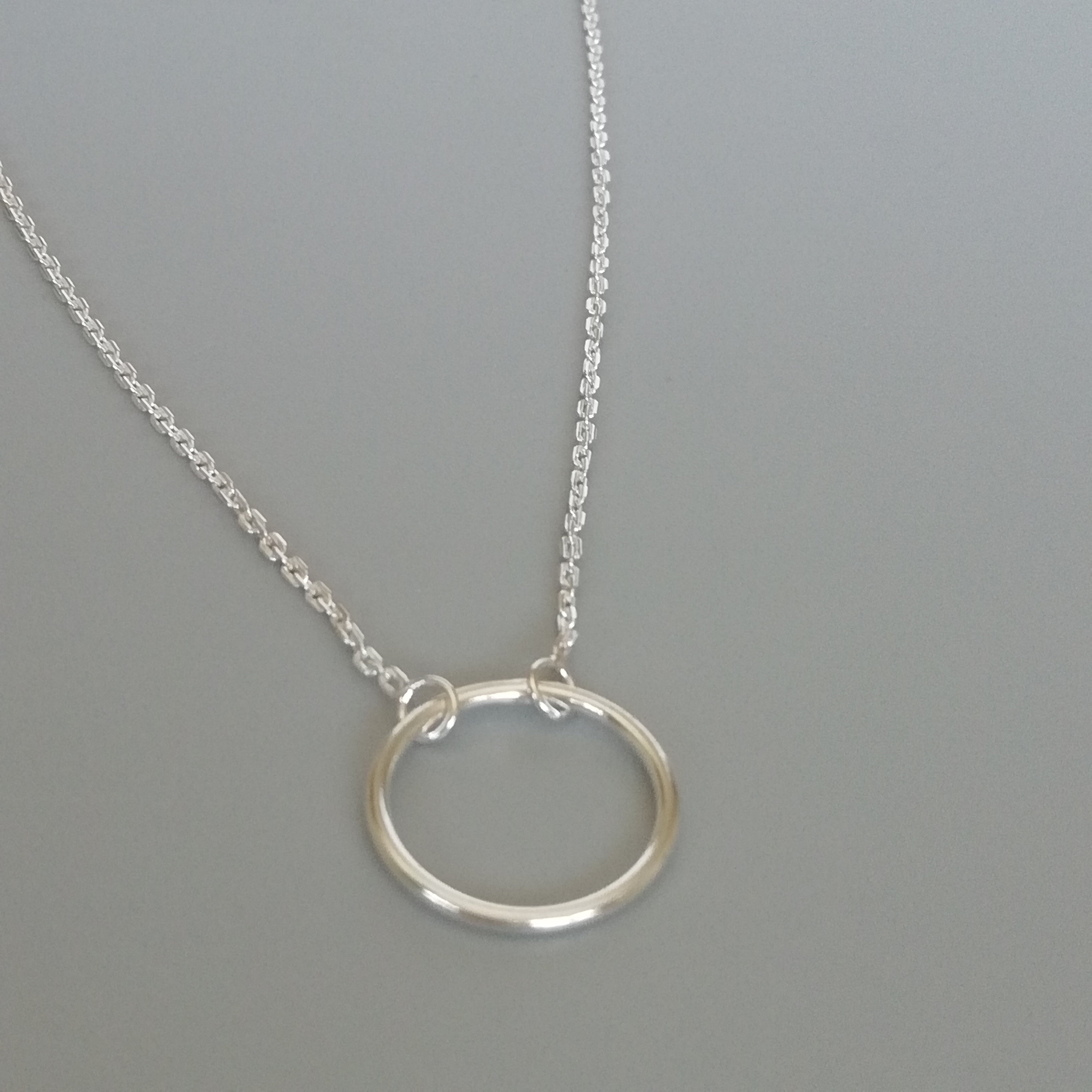 Circle charm necklace Sterling silver necklace Circle of | Etsy