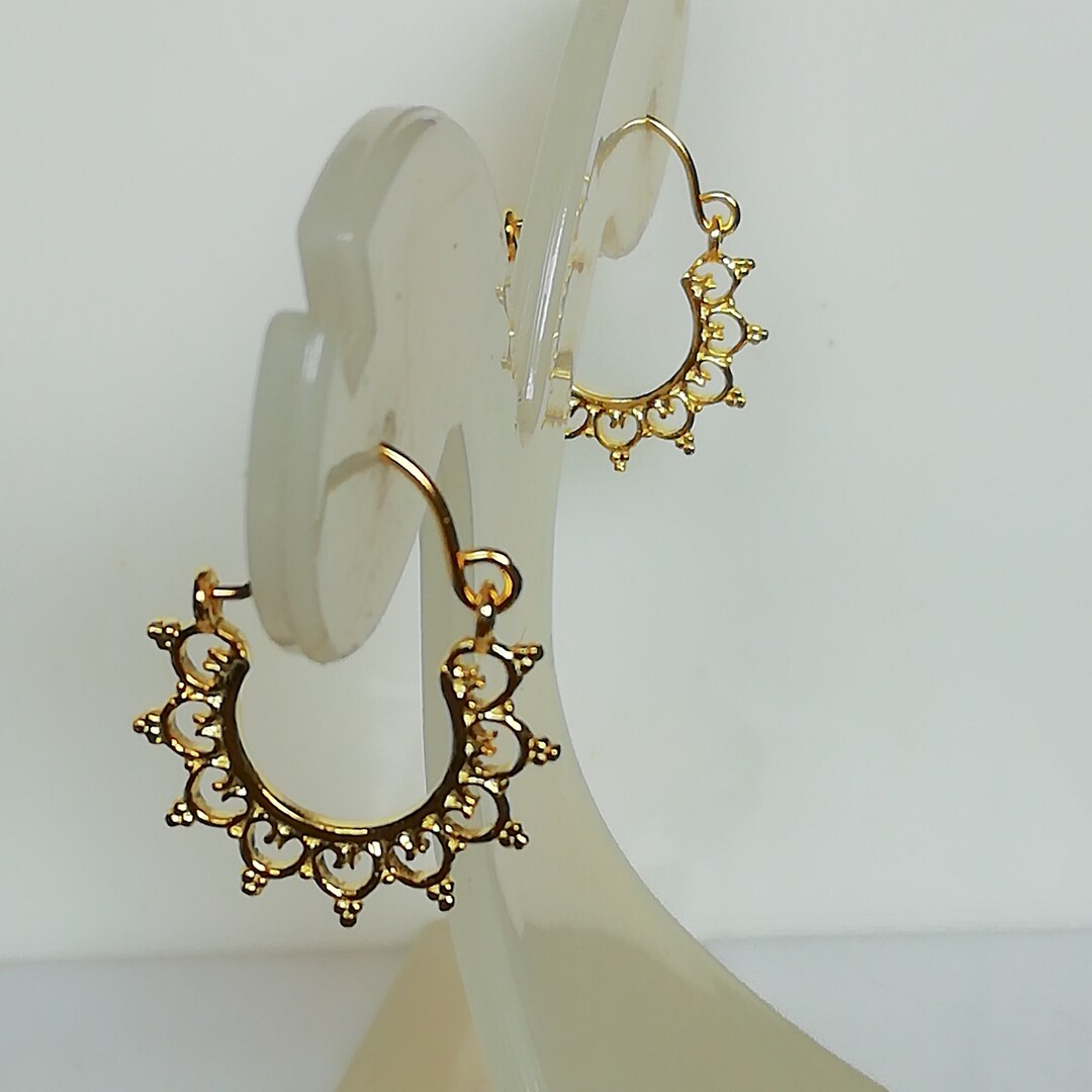 Bali Gold Hoops | Dramatic Gold Hoops | Gold Plated Hoops | Gift for ...