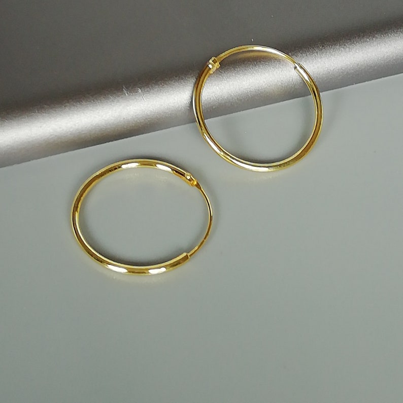 Gold Hoop Earrings | 18mm Gold Dipped Hoops | Endless Ear Hoops ...