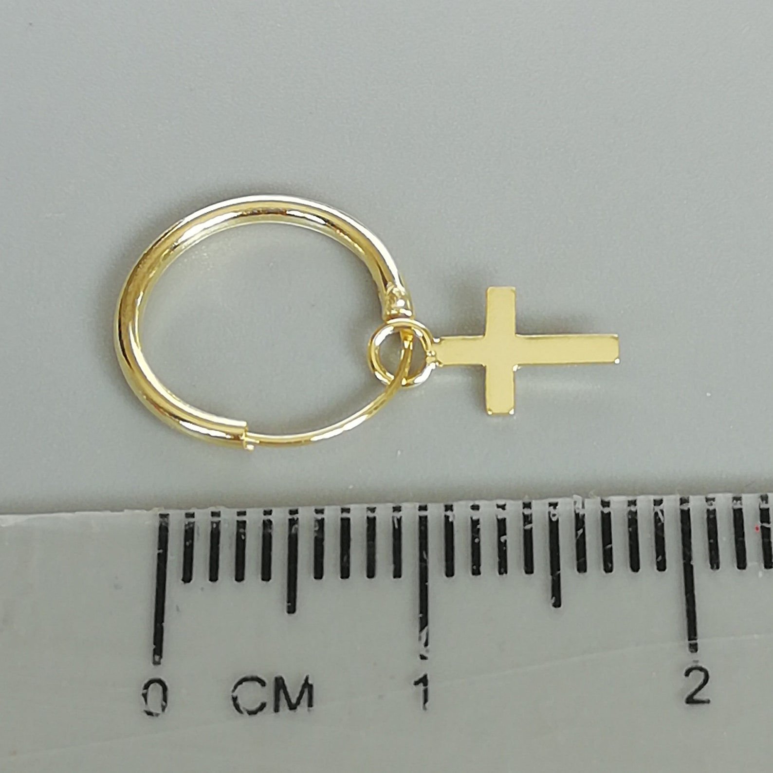 Gold Cross Charm Hoops Charm Hoop Earrings 12mm Ear Hoops - Etsy UK