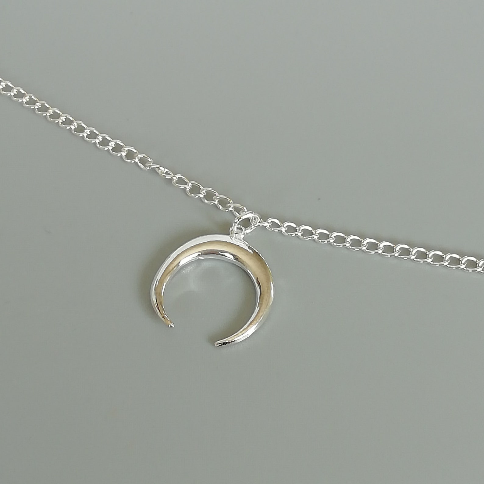 Crescent Moon Bracelet | Sterling Silver Charm Bracelet | Celestial ...