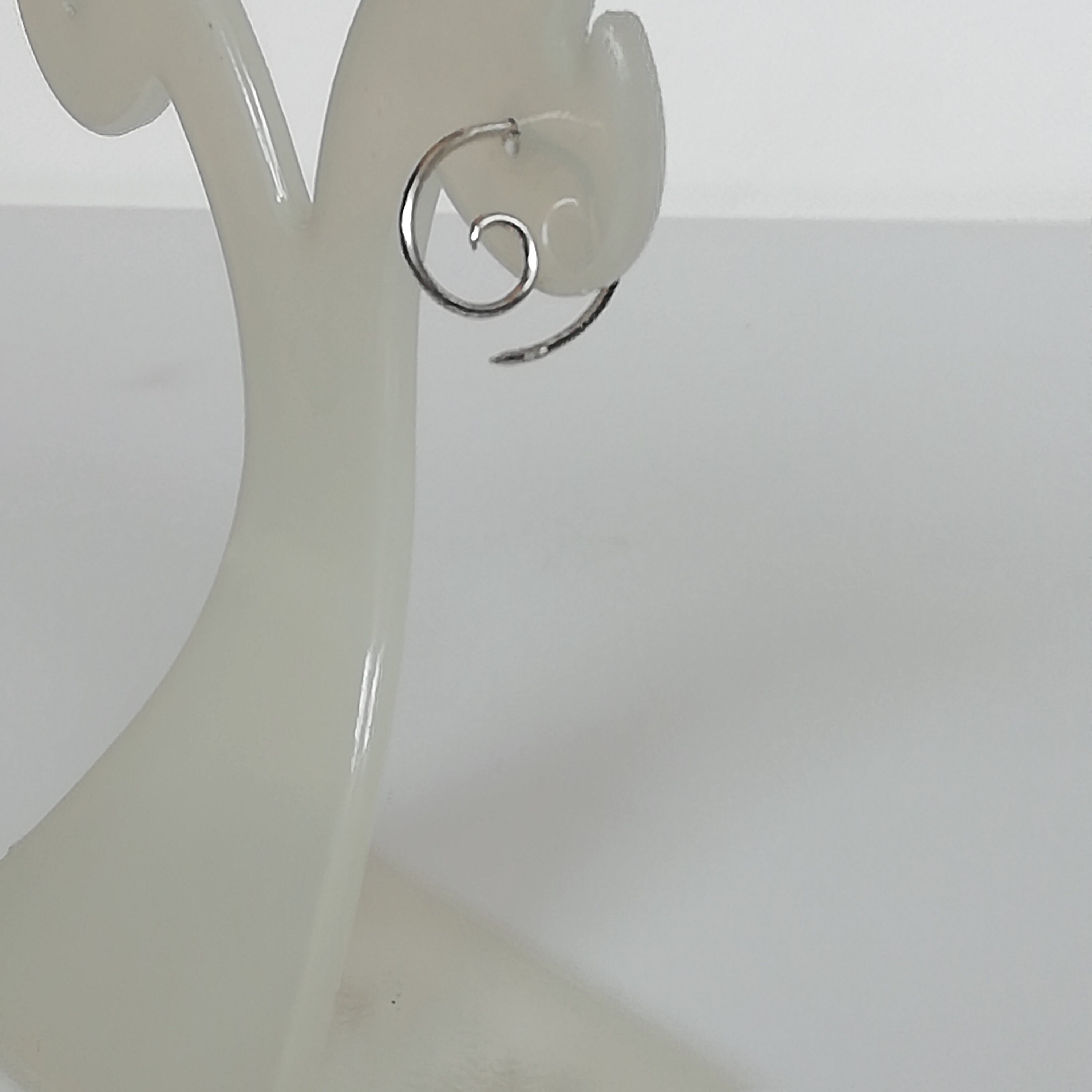 Spiral silver hoops Silver ear wires Bohemian ear hoops | Etsy