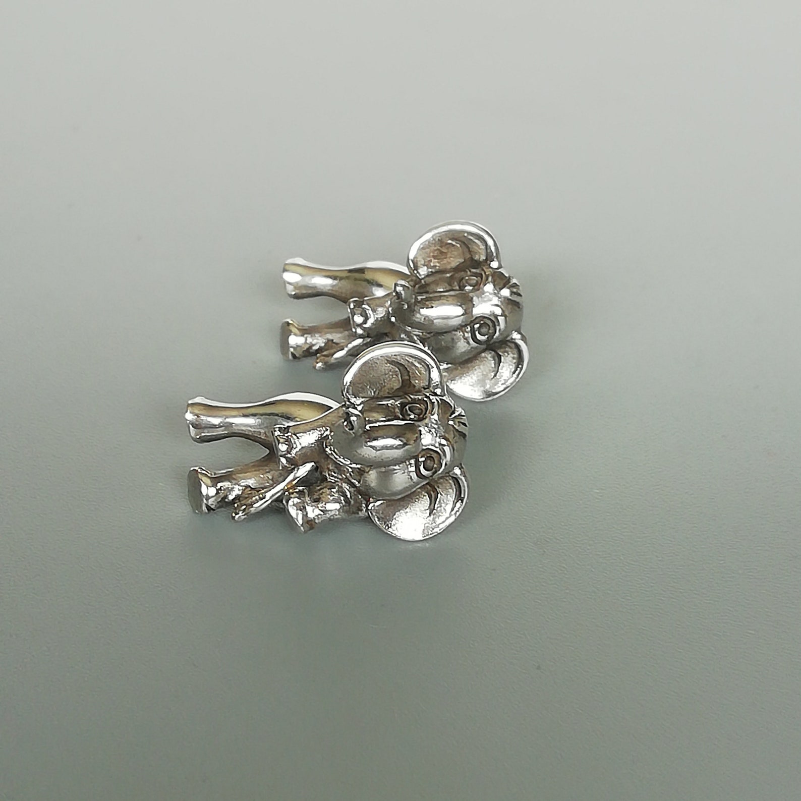 Sterling silver elephant ear jacket Double side ear cuff | Etsy