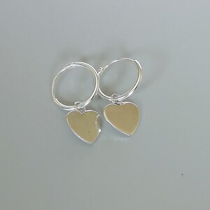 Silver Heart Charm Hoops | Tiny Silver Heart for Jewelry Making | 12 Mm ...