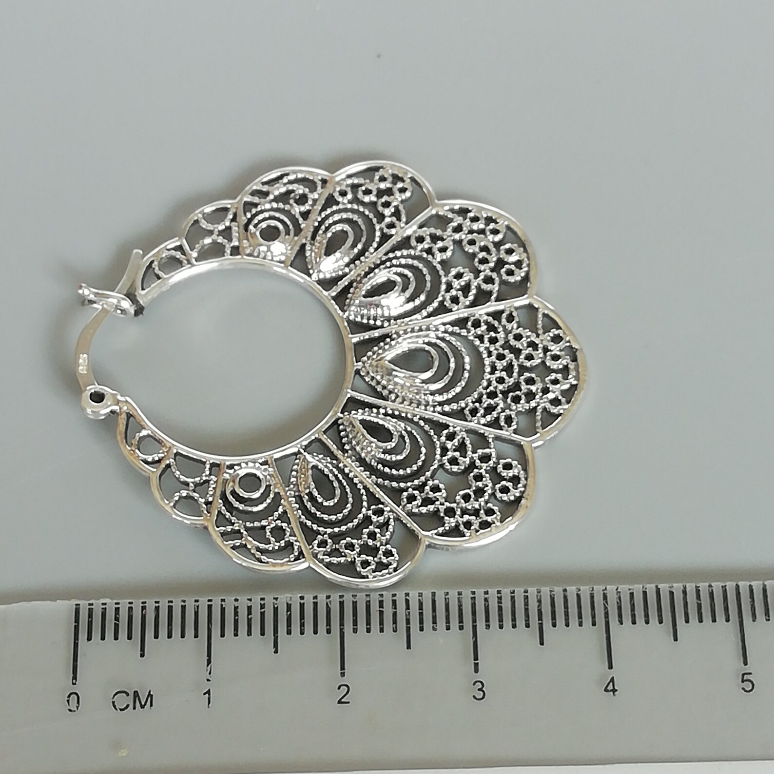 Sterling Silver Large Filigree Hoops | Indian Hoops | Bohemian Hoops ...