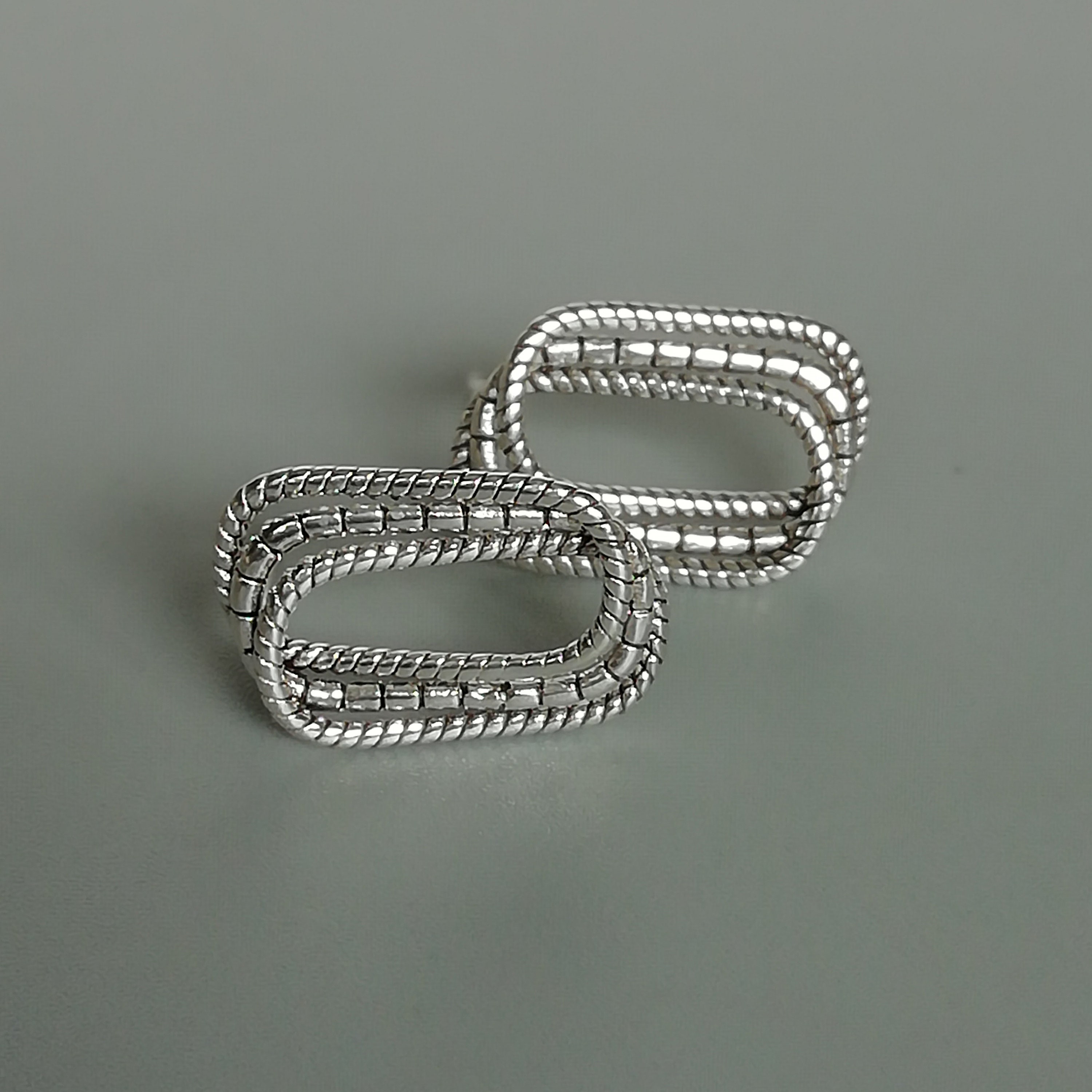 Sterling Silver Rectangle Earrings | Everyday Earrings | Three ...