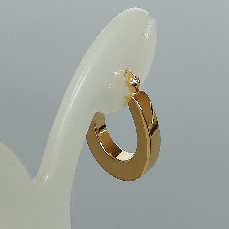 Oval Gold Hoops Simple Gold Hoop Earrings Minimalist Gold - Etsy