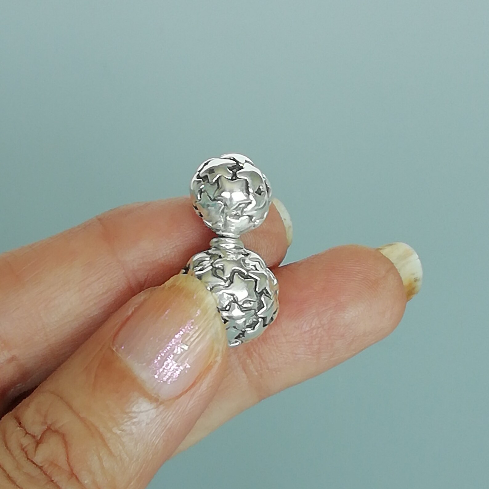 Double Sided Sterling Silver Ball Studs Stunning Silver Ear - Etsy