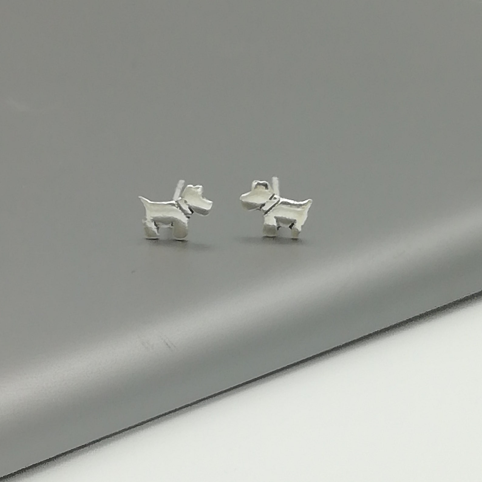 Dog Ear Studs Tiny Dog Earrings Delicate Studs Animal - Etsy