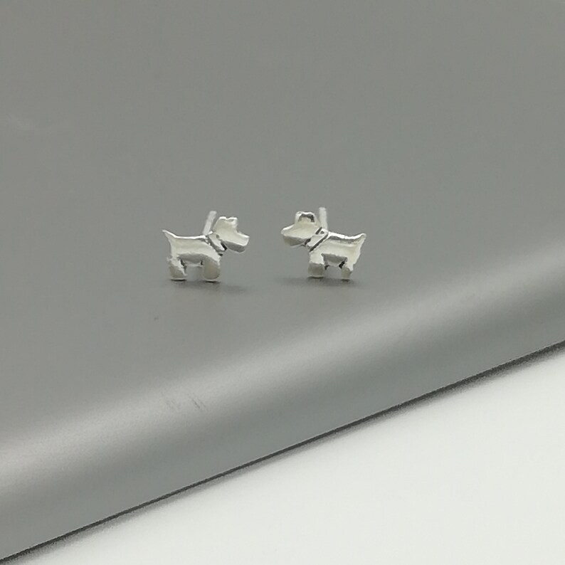 Dog Ear Studs Tiny Dog Earrings Delicate Studs Animal - Etsy