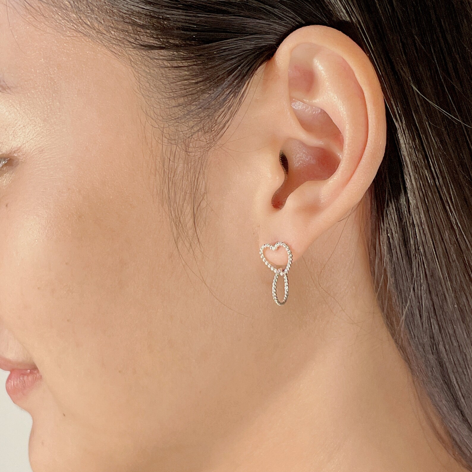 Sterling Silver Heart in Circle Ear Danglers | Silver Earrings ...