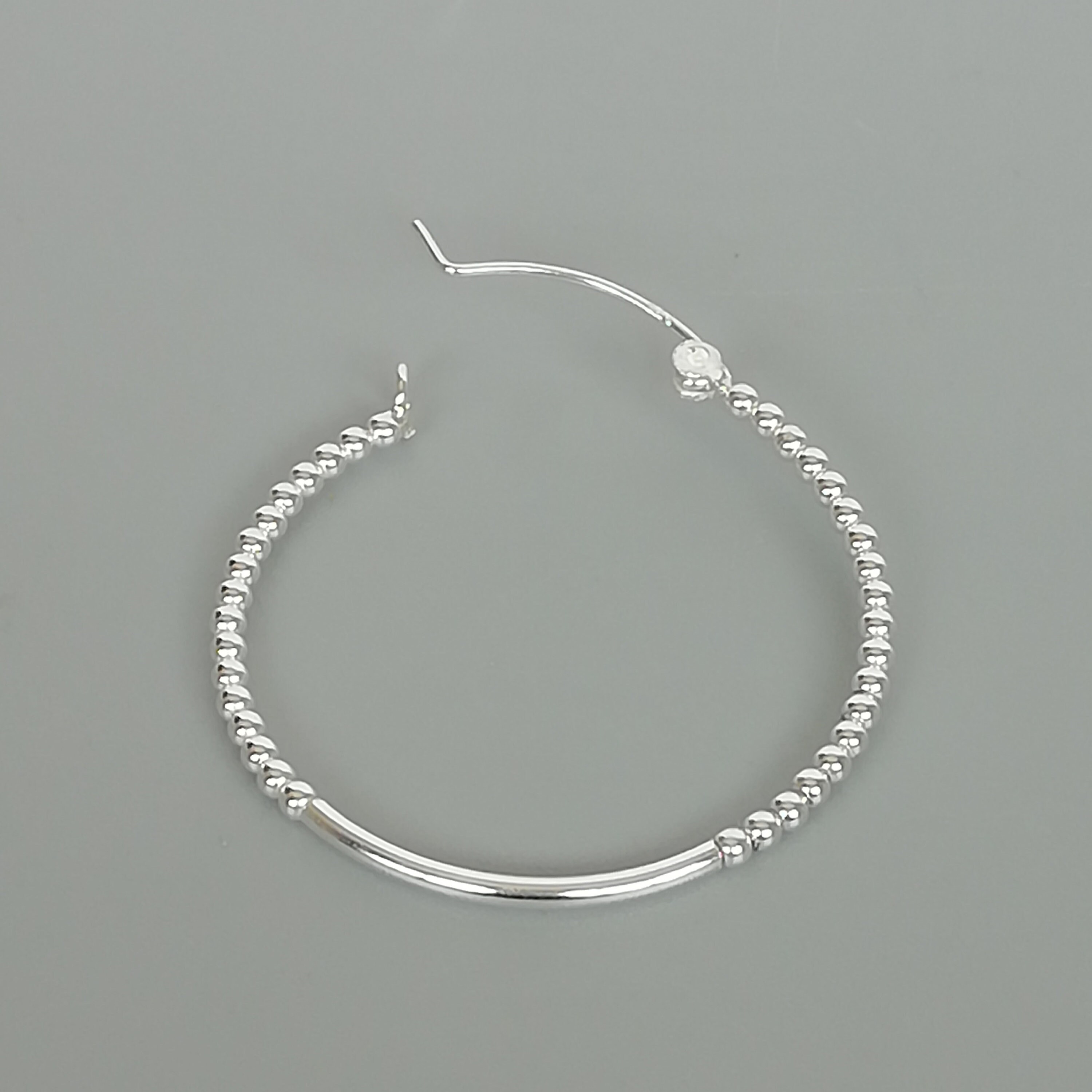 Silver Ball Hoops 35 Mm Silver Hoops Ear Hoops Ear | Etsy