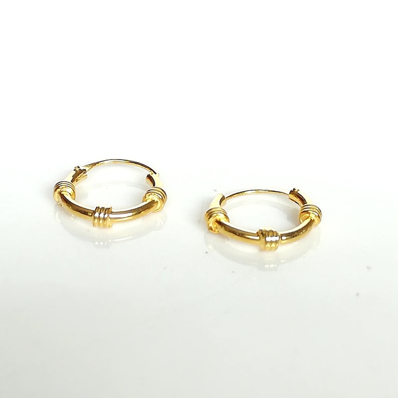 Small Gold Hoops 10 Mm Hoops Bali Gold Ear Hoops Twisted - Etsy