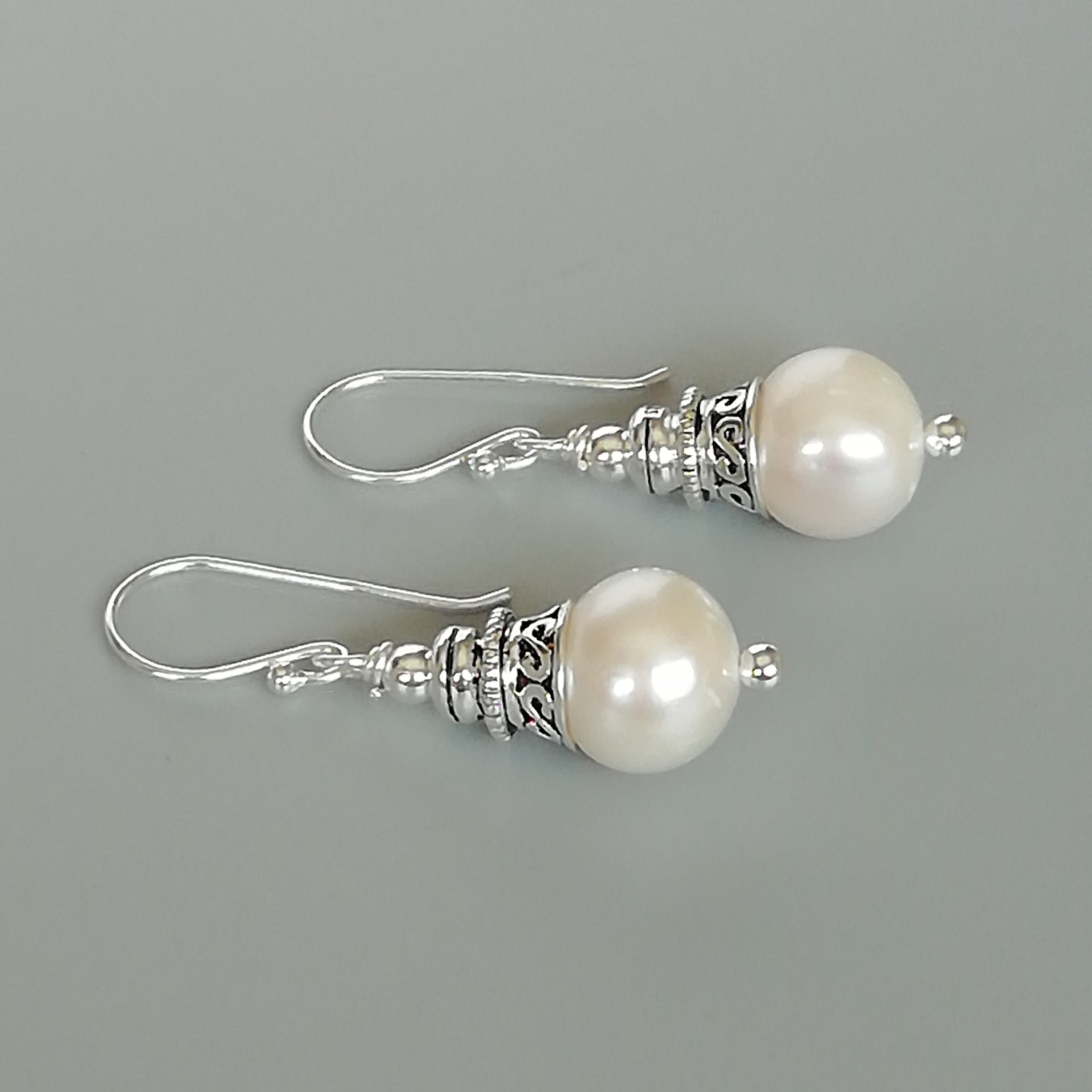 Pretty Pearl Earring Silver and Pearl Ear Danglers 925 | Etsy