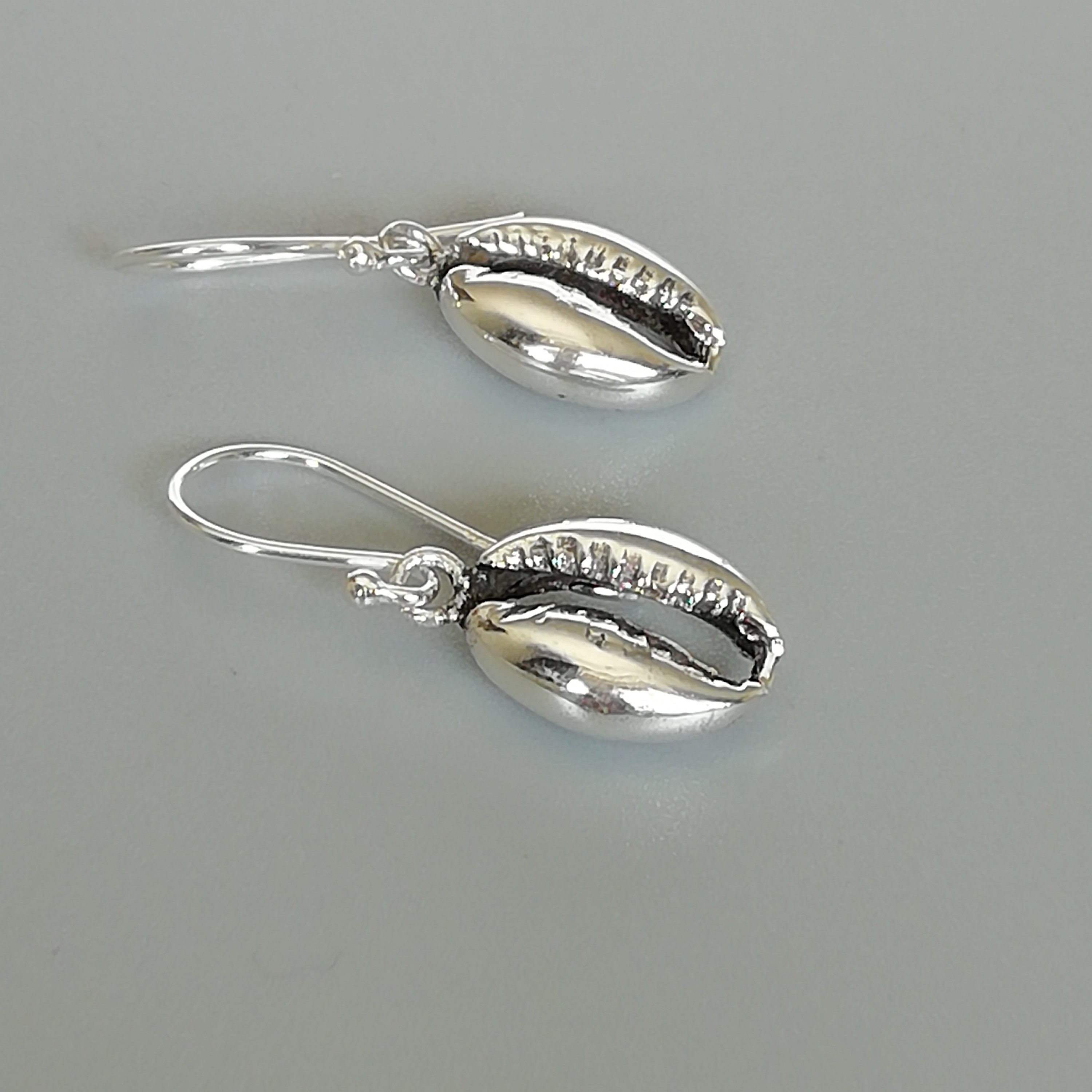 Cowrie Shell Earring | Silver Shell Ear Danglers |cowrie Shell Charm ...