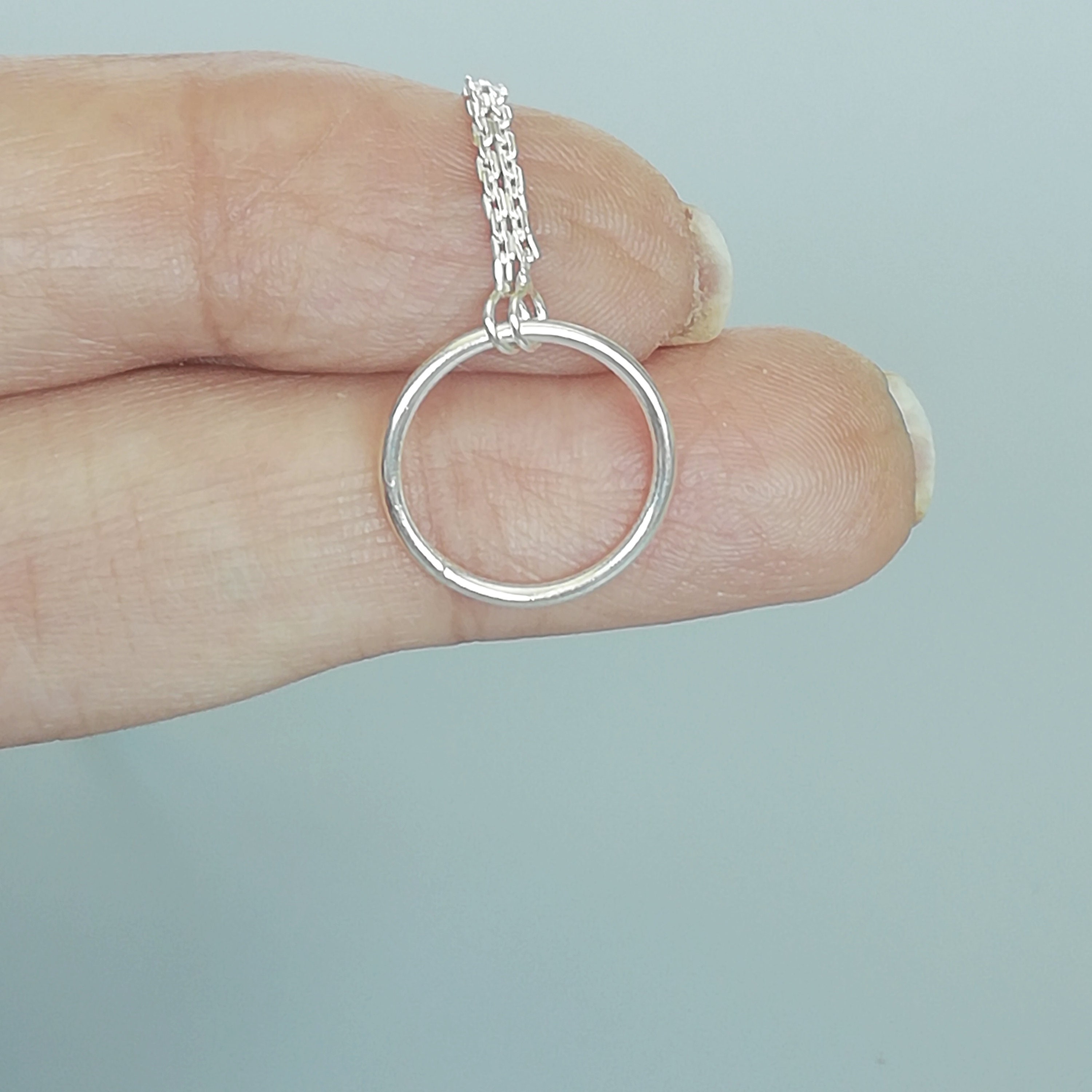 Circle Charm Necklace | Sterling Silver Necklace | Circle of Life ...