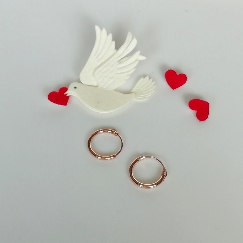 10mm Pink Hoops | Rose Gold Hoops | Tiny Hoops | Silver Jewelry ...