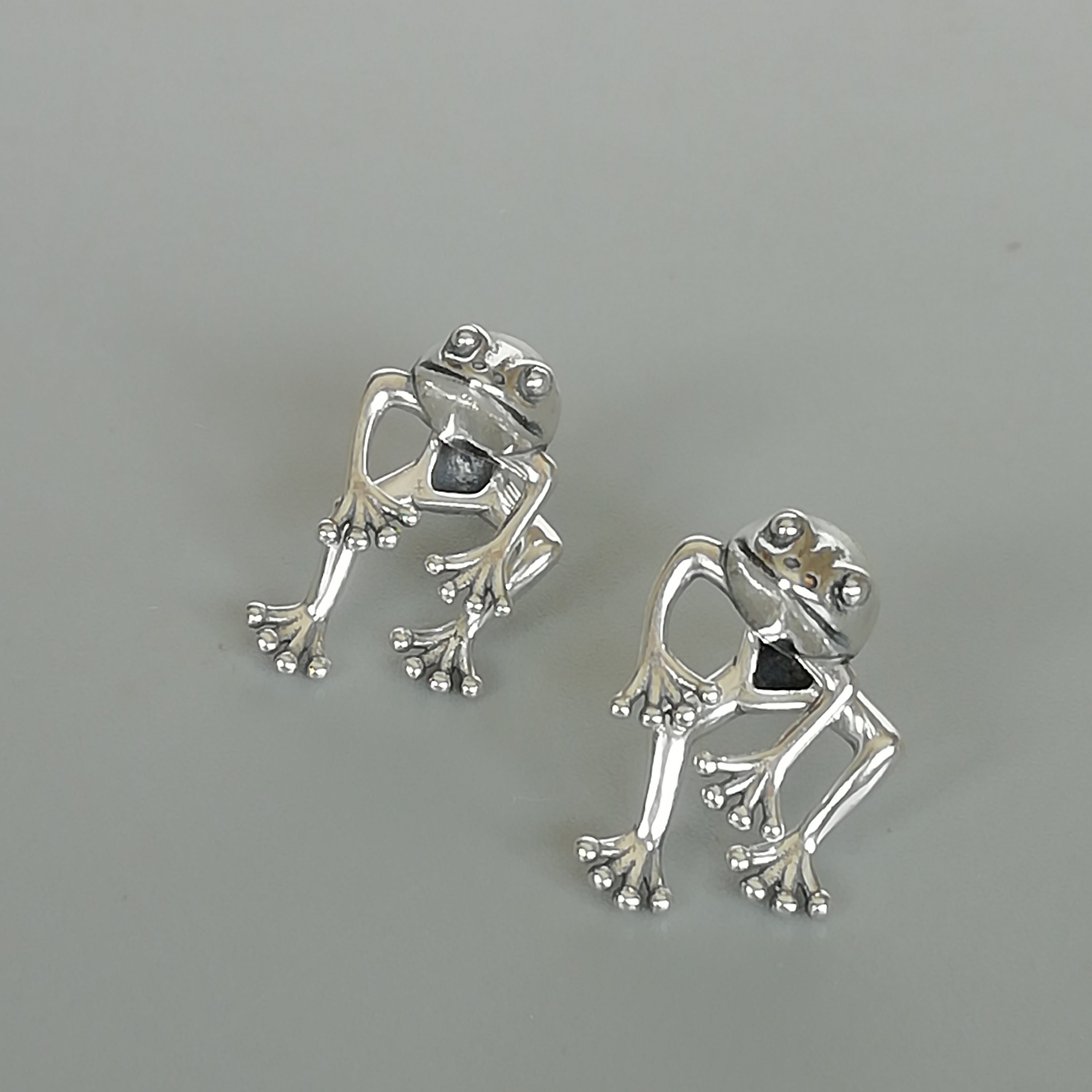 Sterling silver frog ear jacket Double side frog ear cuff | Etsy