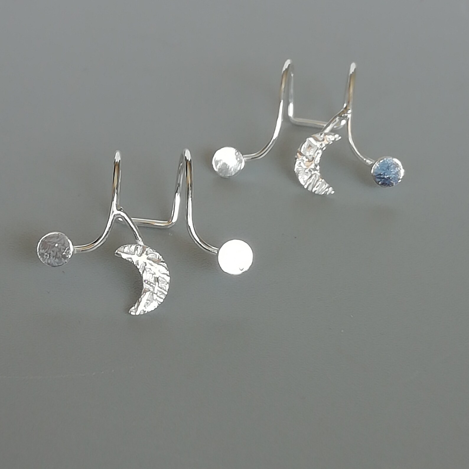Celestial Silver Ear Cuff Moon Phase Ear Cuff No Piercing - Etsy