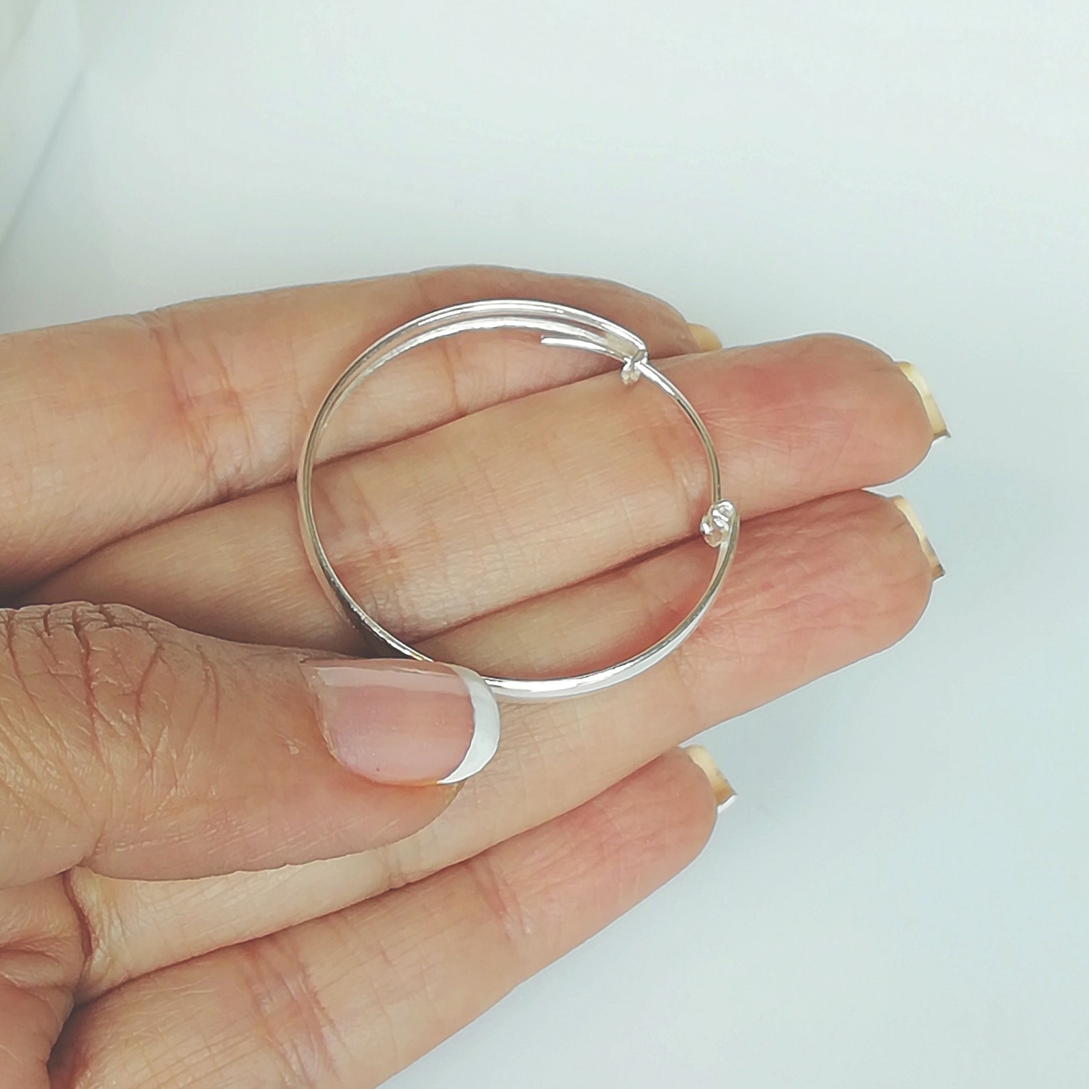 Big silver hoops 35 mm Silver hoop earrings Silver jewelry | Etsy