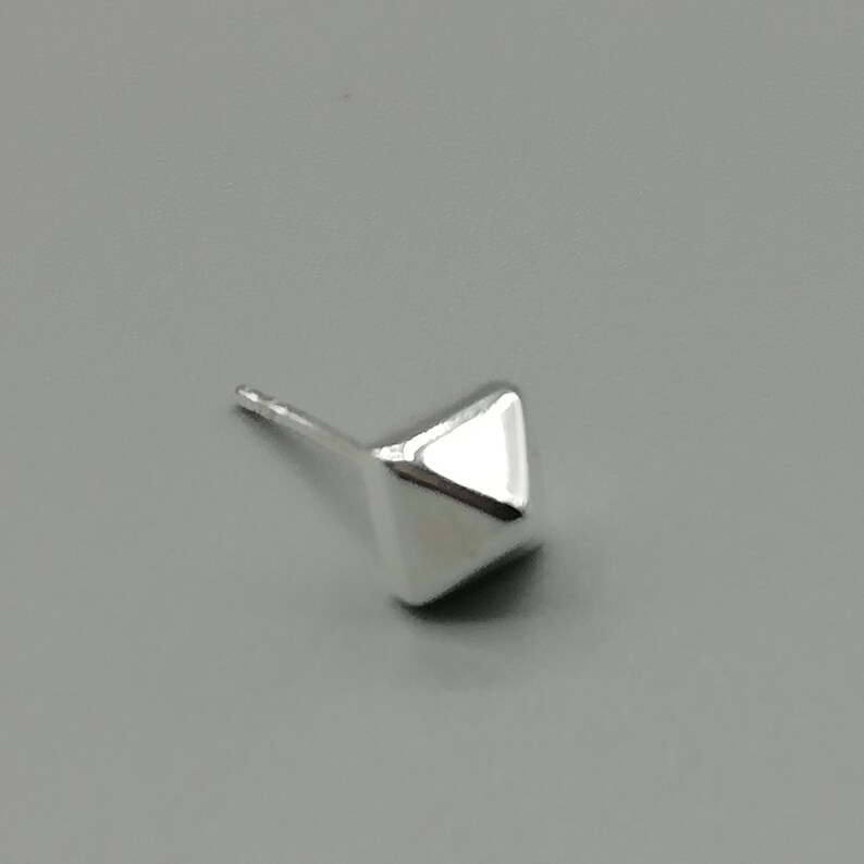 Sterling Silver Pyramid Ear Studs Silver Earrings - Etsy