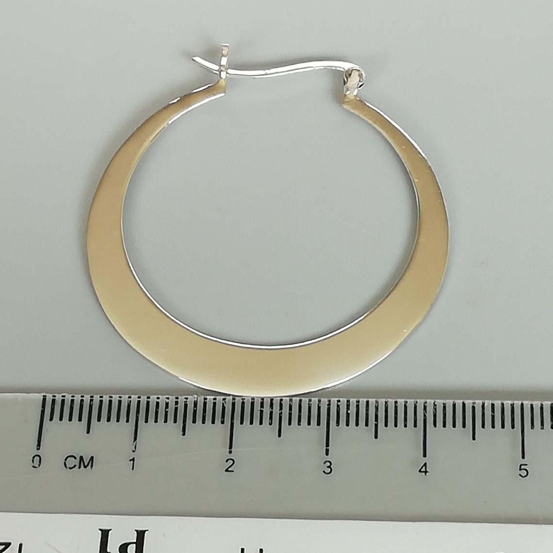 Large 40mm Silver Hoops | Flat Hoops | Simple Ear Jewelry | Minimalist ...