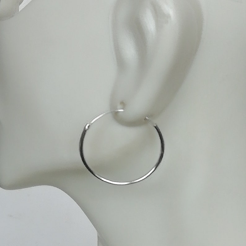 Sterling Silver 20mm Ear Hoops Ear Hoops Minimalist - Etsy
