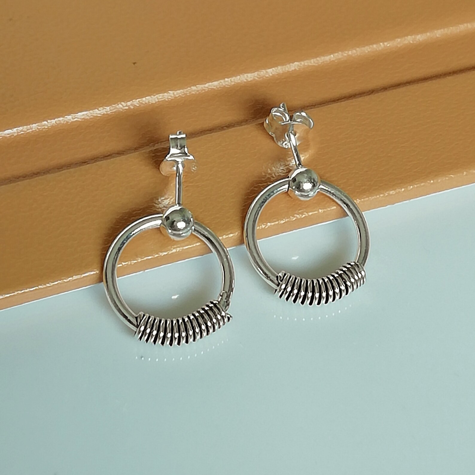 Round Silver Earring Minimalist Jewelry Ear Accessories - Etsy