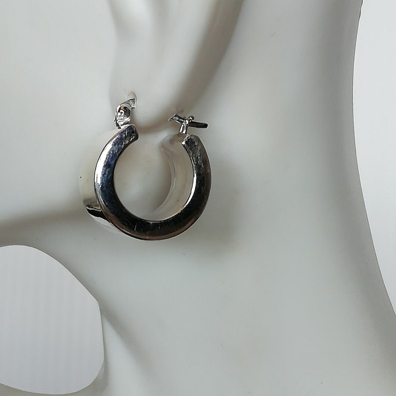 Chunky sterling silver hoops Dramatic earrings Thick hoops | Etsy